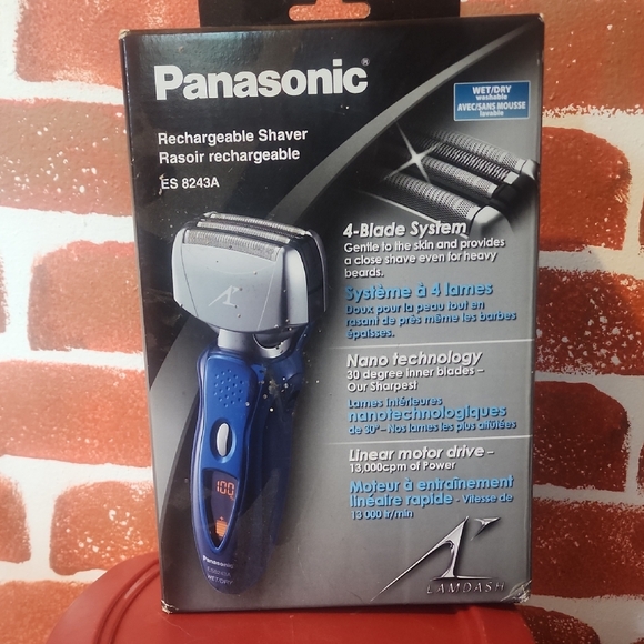 Panasonic | Grooming | Panasonic Blue And Silver Rechargeable Shaver ...